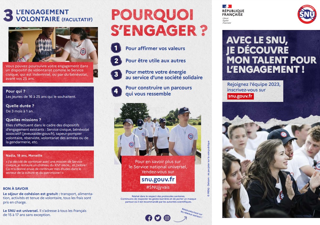 INFORMATION SNU (Service National Universel) - Actualités du lycée ...