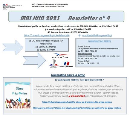 CIO Newsletter Mai Juin 2023 - Actualités du lycée - Lycée ...